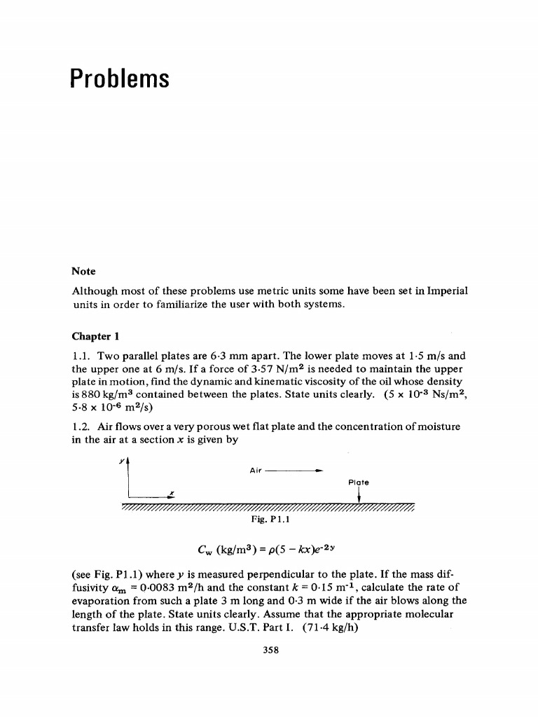 Fluid Mechanics Problem Set | PDF | Viscosity | Fluid Dynamics
