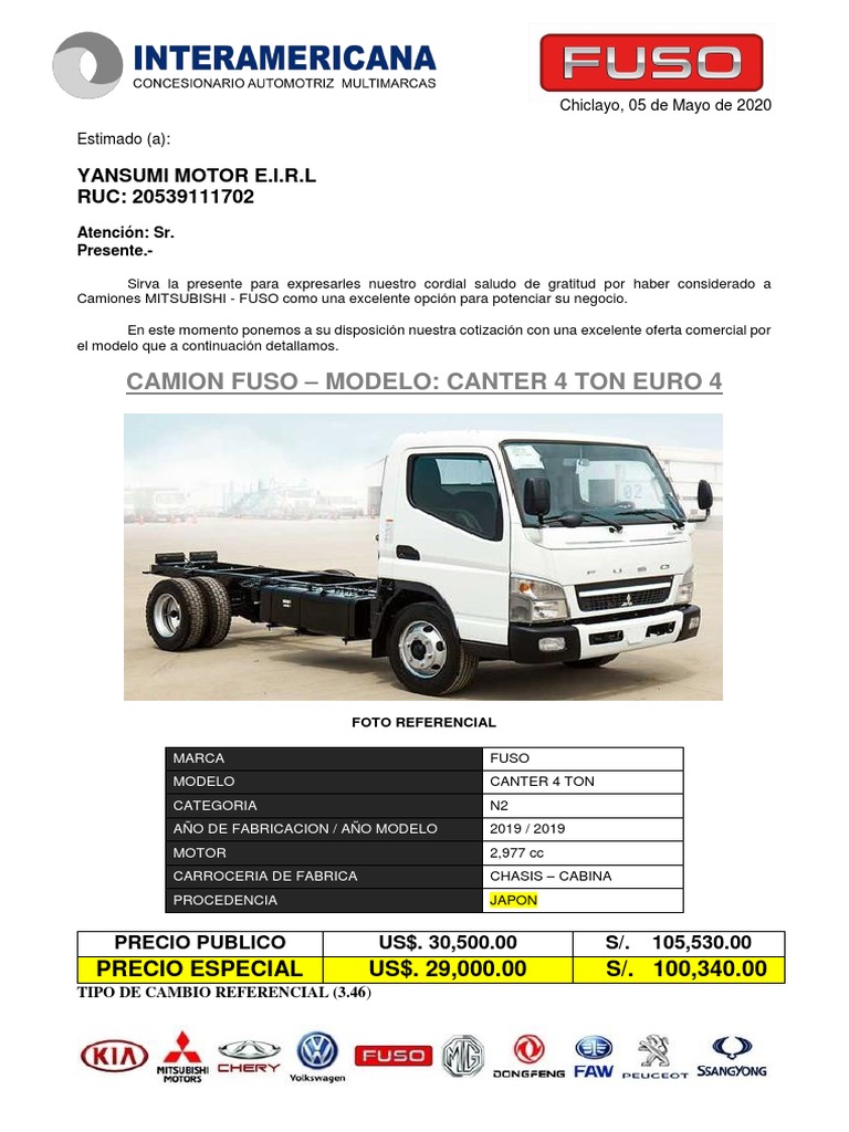 Canter 4T E4 - Jhordan Perez PDF | PDF | Eje | Camión