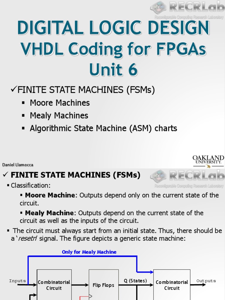 Digital Logic Design: VHDL Coding For Fpgas Unit 6 | PDF | Theoretical ...