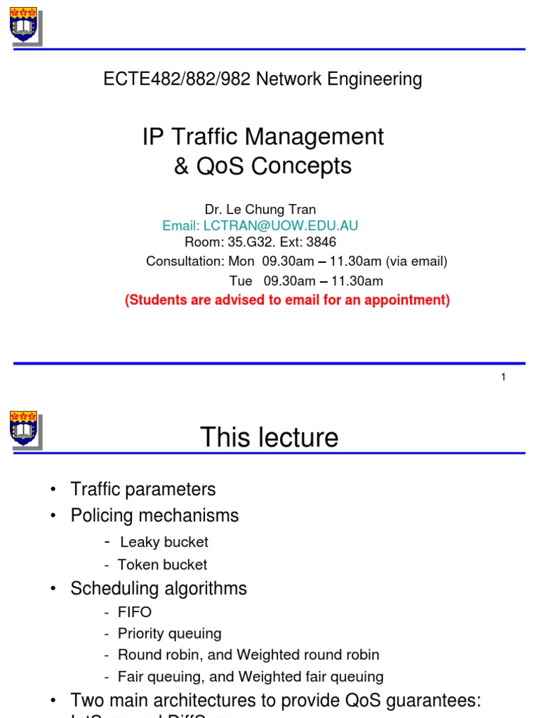 Lecture 10 IP Traffic Management-QoS Concepts | PDF | Quality Of Service | Network Protocols