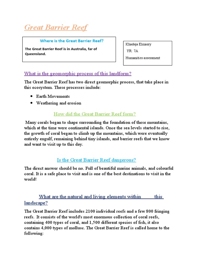 Great Barrier Reef Final | PDF | Coral Reef | Physical Geography