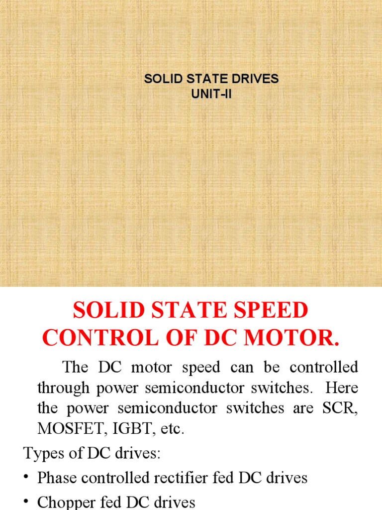 Solid State Drives Unit-Ii | PDF | Rectifier | Electric Motor