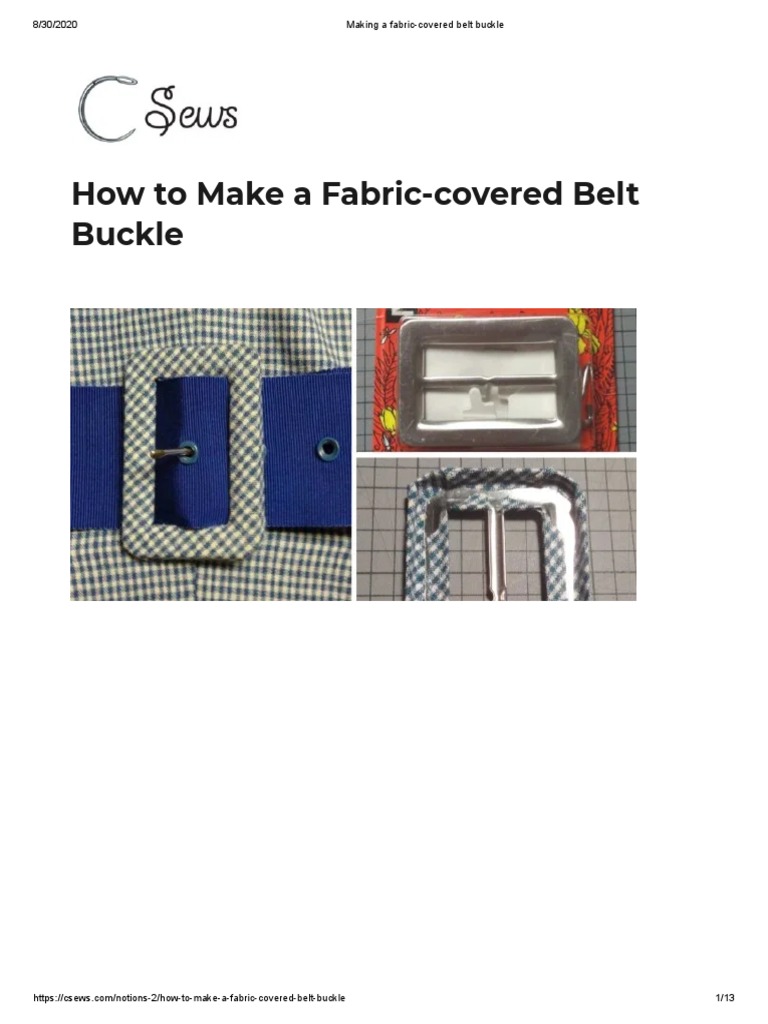 Making A Fabric-Covered Belt Buckle | PDF | Clothing