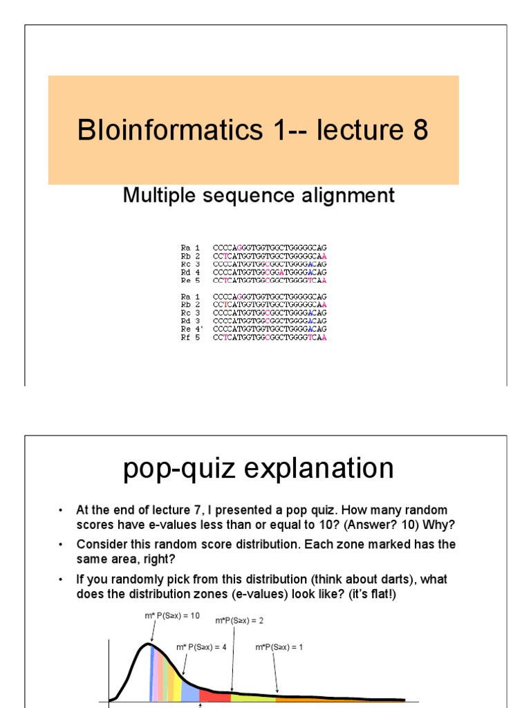 Bioinformatics 1 - Lecture 8: Multiple Sequence Alignment | PDF | Sequence Alignment ...