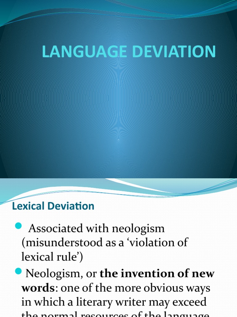 Types of Deviation | PDF | Poetry | Linguistics
