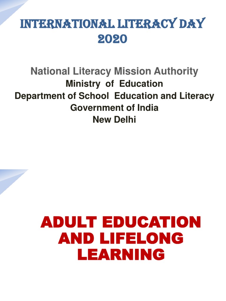 International Literacy Day 2020: National Literacy Mission Authority ...