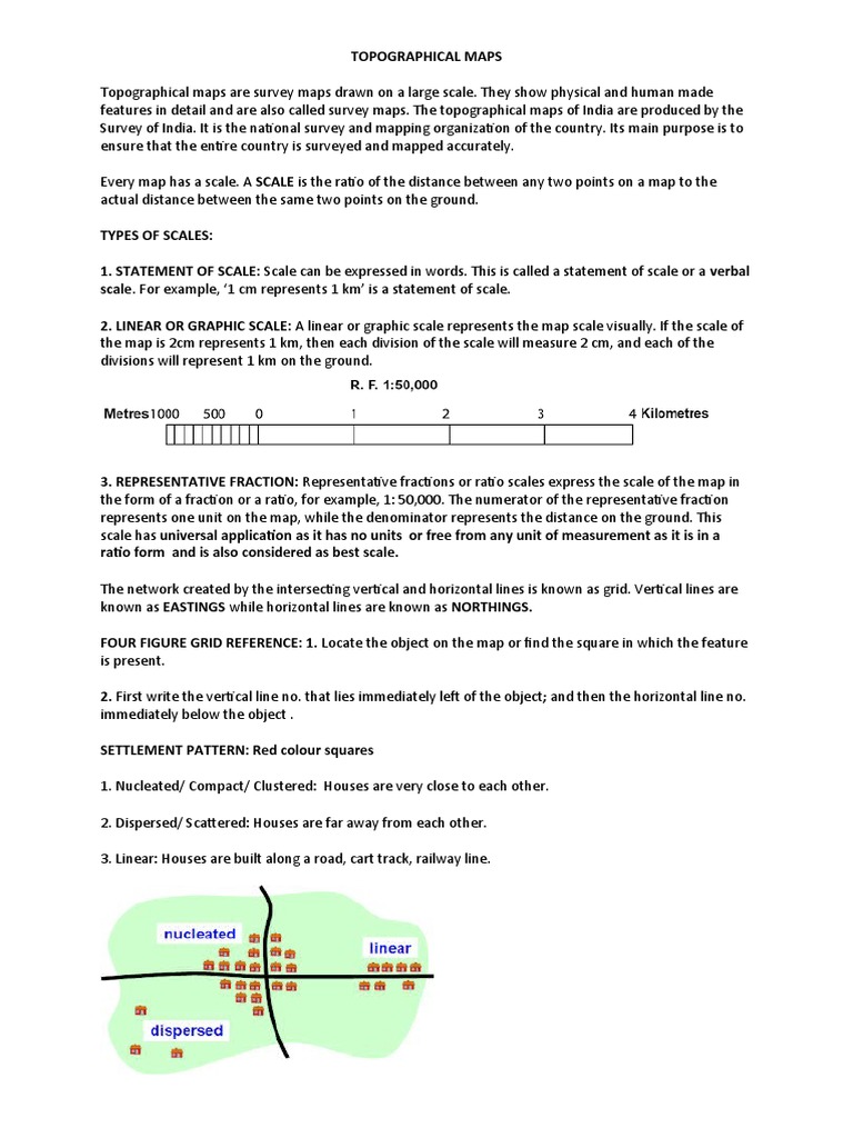TOPOGRAPHICAL MAPS Notes | PDF | Erosion | Map