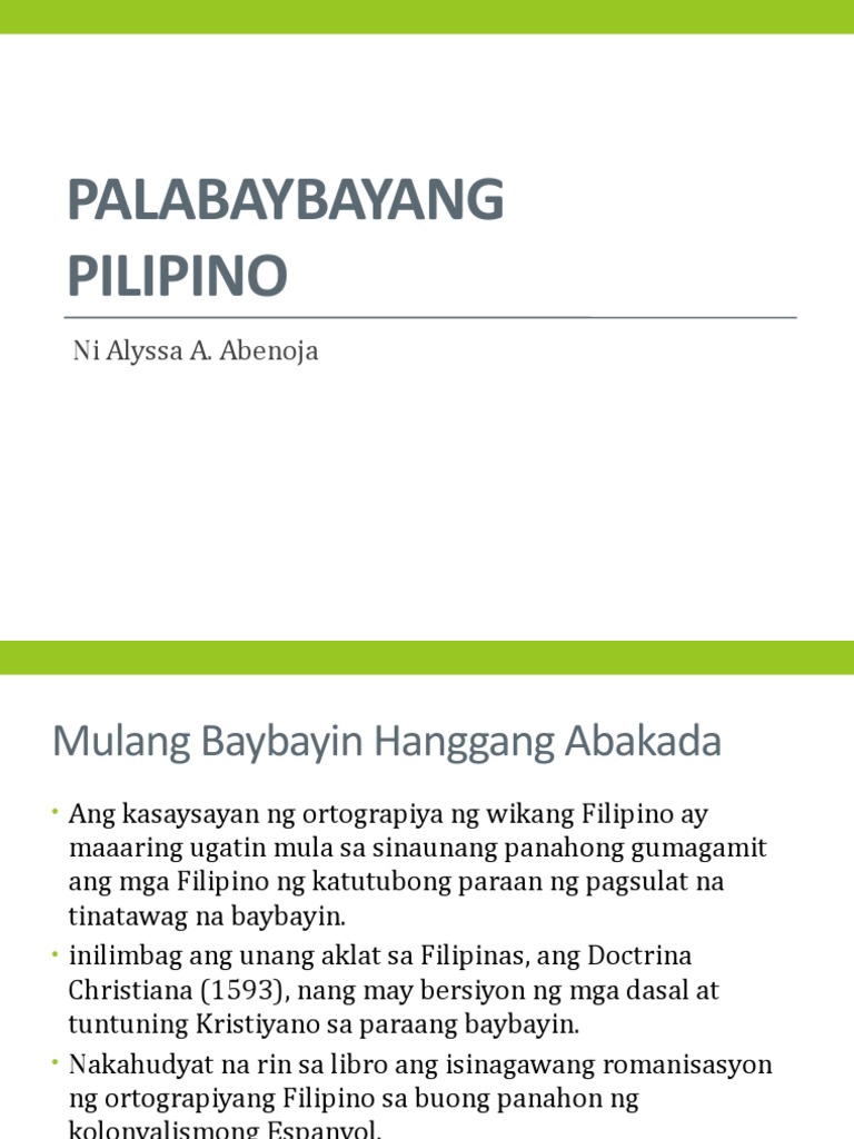 Palabaybayang Pilipino 2.0 | PDF