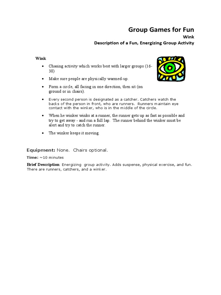 Energizing Group Game: Wink | PDF