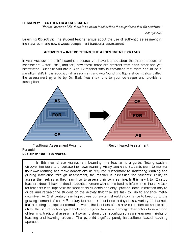 Pyramid Assessment | PDF | Teachers | Learning