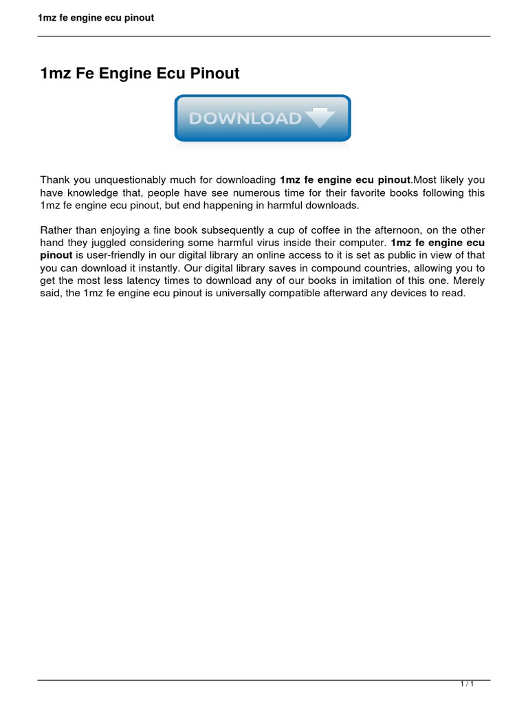 1mz Fe Engine Ecu Pinout PDF | PDF