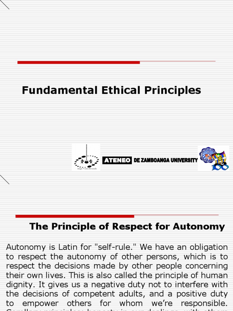Fundamental Moral Principles | PDF | Autonomy | Medical Ethics