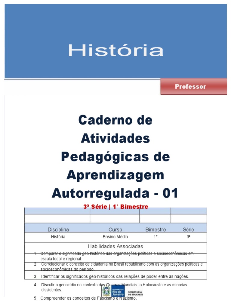 PDF Apostila Historia 3 Ano 1 Bimestre Professor | PDF | República ...