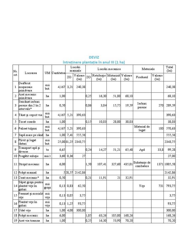DEVIZ Model Normare | PDF
