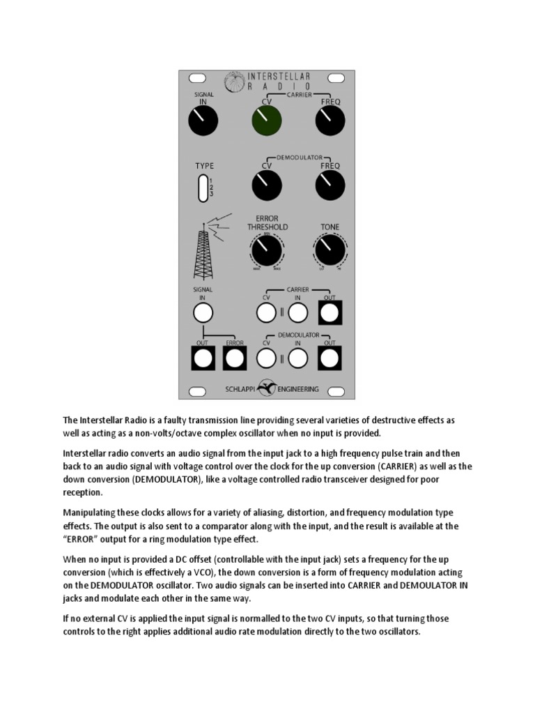 Interstellar-Radio Manual 20180306 | PDF | Modulation | Radio