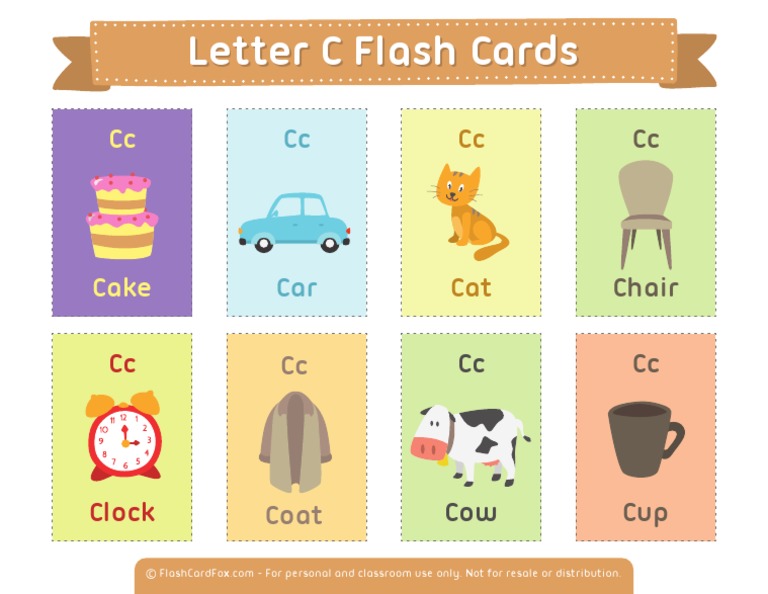 Letter C Flash Cards 2x3 PDF | PDF