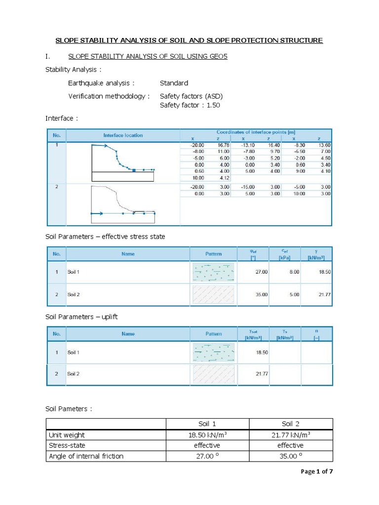 Slope Stability Analysis of Soil and Slope Protection Structure | PDF