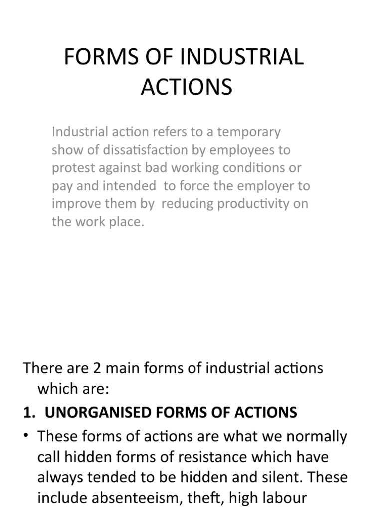 Forms of Industrial Actions | PDF