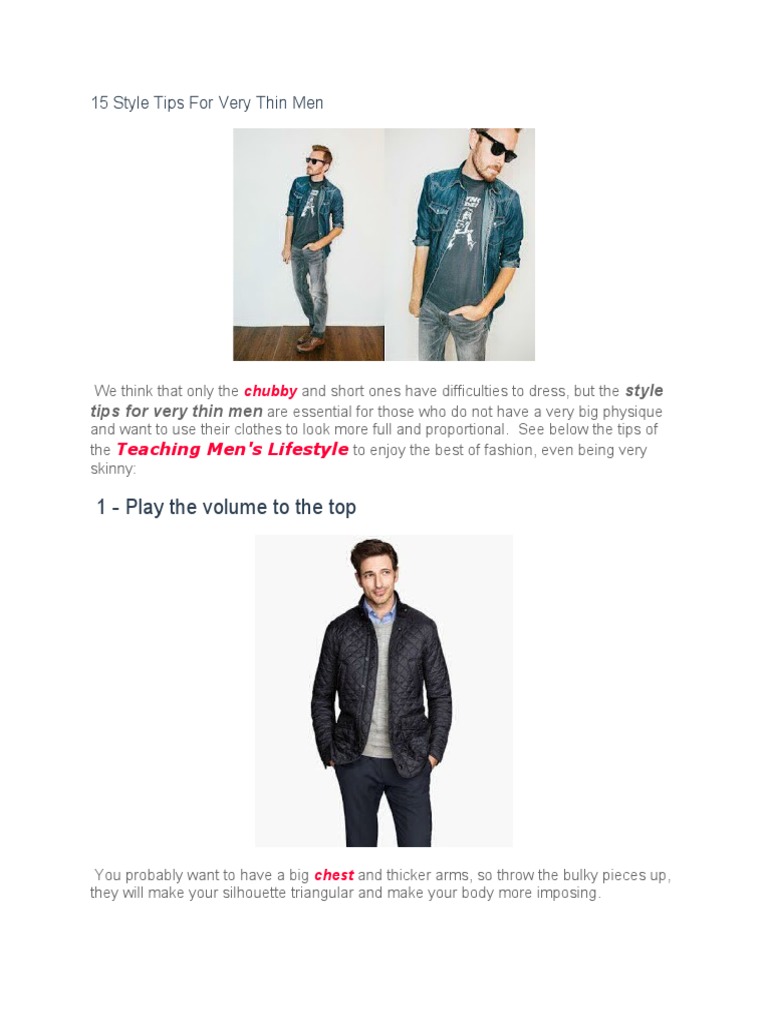 15 Style Tips For Very Thin Men - TML | PDF