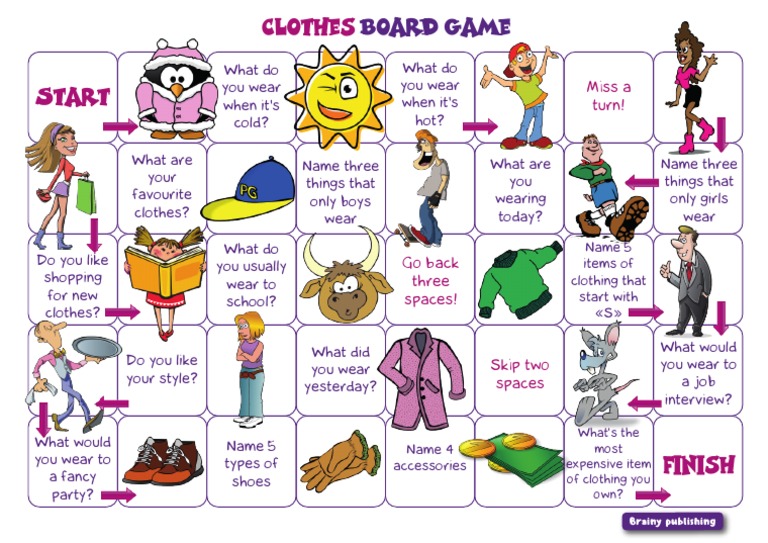 Clothes Board Game by Brainy Publishing PDF | PDF