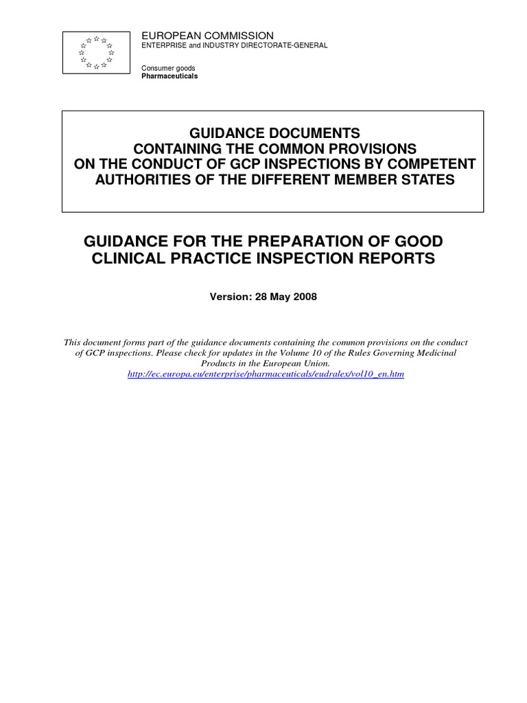 Guidance For The Preparation of Good Clinical Practice Inspection ...