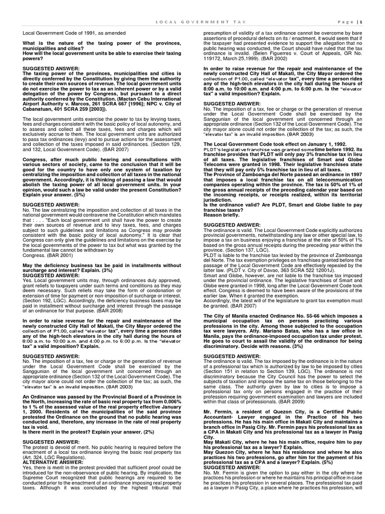 LGT Reviewer | PDF | Corporate Tax | Lawyer