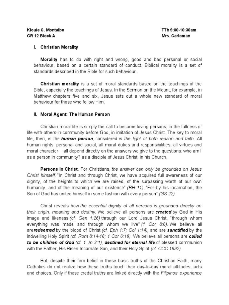 Christian Morality | PDF | Conscience | Guilt (Emotion)