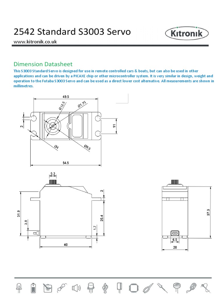 Futaba S3003 Servo Specifications | PDF