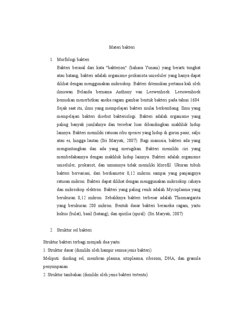 Struktur dan Morfologi Bakteri | PDF
