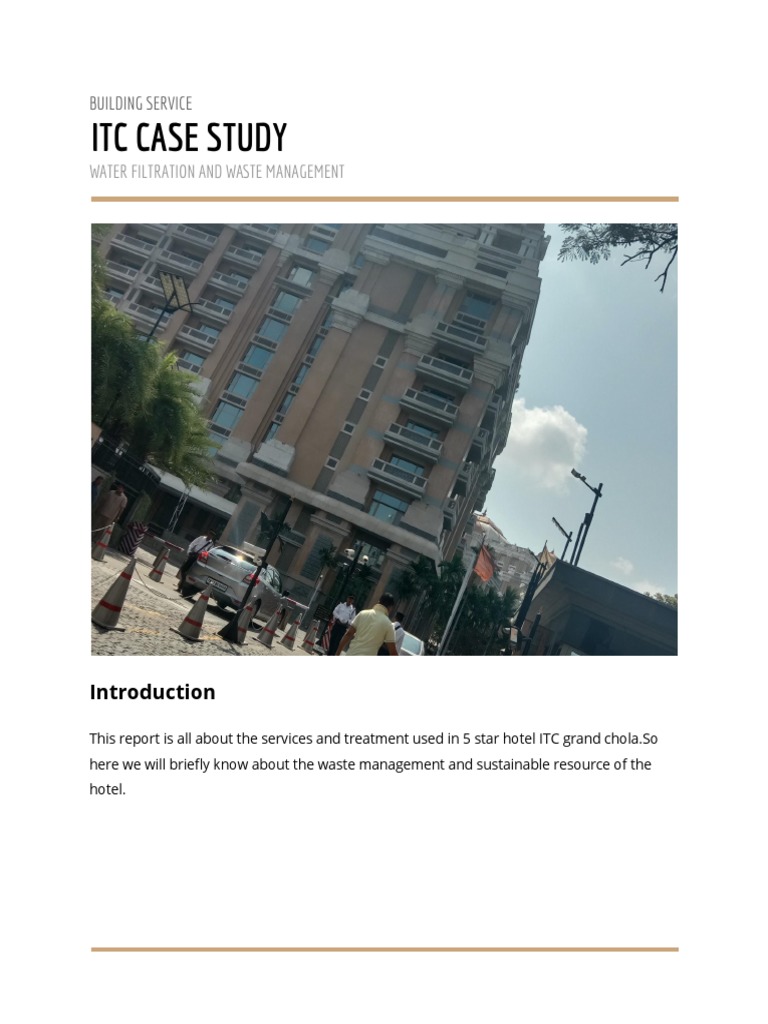 Itc Case Study: Water Filtration and Waste Management | PDF | Environment | Economy And The ...