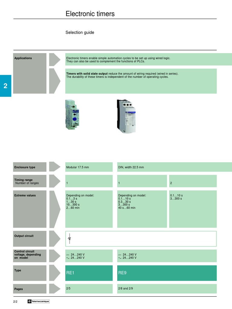 Electronic Timers: Selection Guide | PDF | Relay | Power Supply