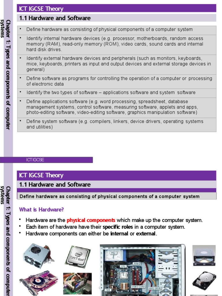 1.1 Hardware and Software | PDF | Computer Hardware | Computer Data Storage