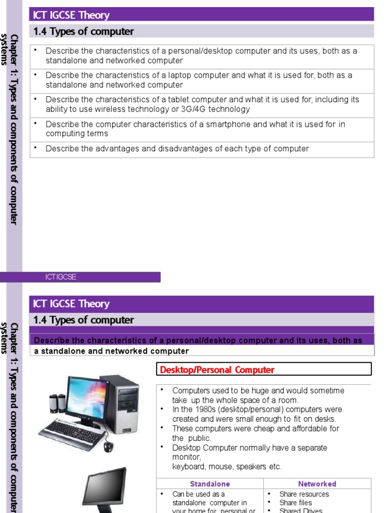 1.4 Types of Computer: Ict Igcse | PDF | Laptop | Tablet Computer