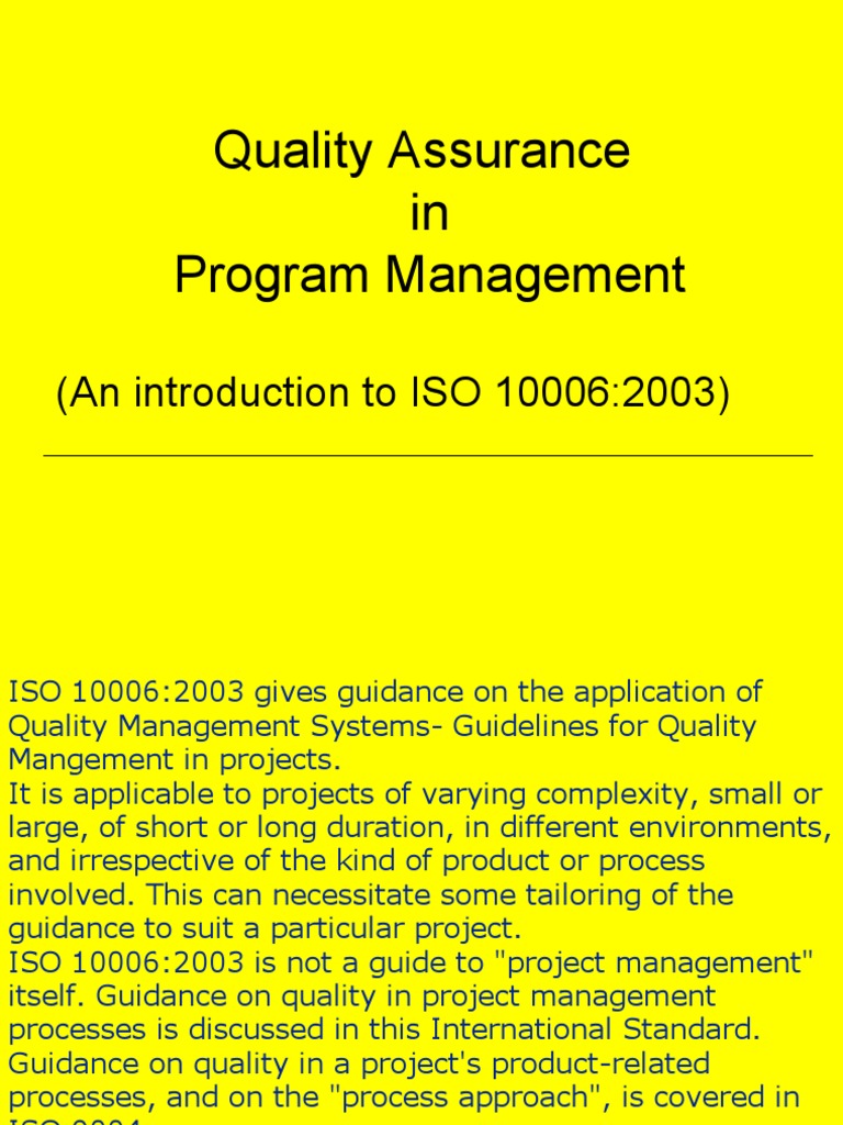 Iso 10006 Quality MNGT Projects | PDF | Project Management | Iso 9000