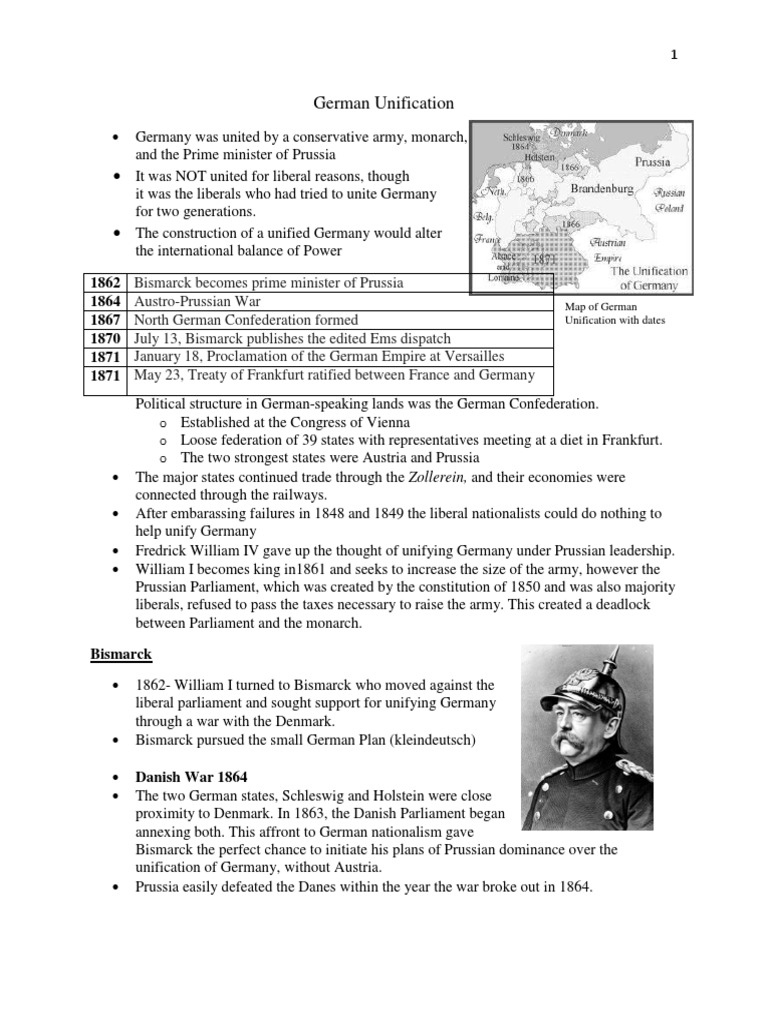 German Unification Handout | PDF | Prussia | Kingdom Of Prussia