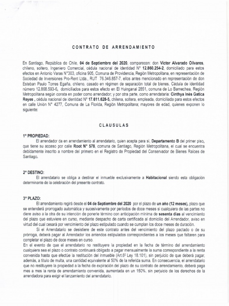 Contrato Depto B Ed Root 578 PDF | PDF