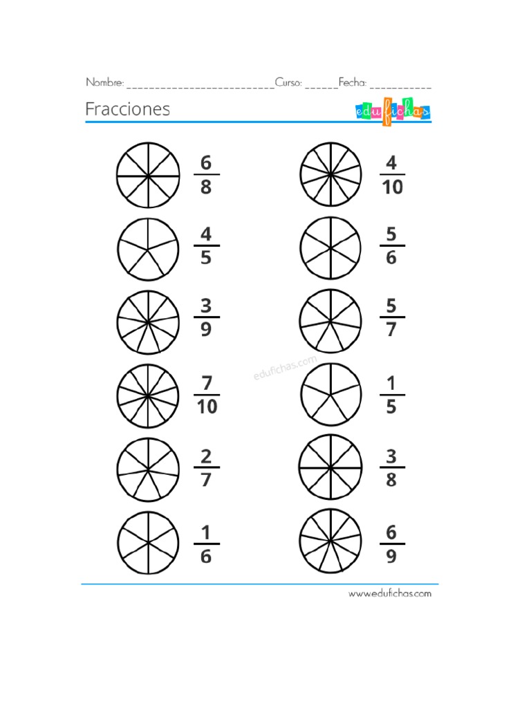 Fracciones para Colorear | PDF