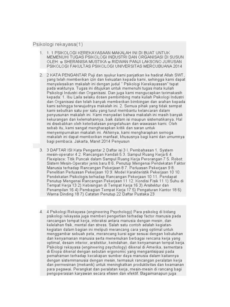Psikologi Rekayasa | PDF