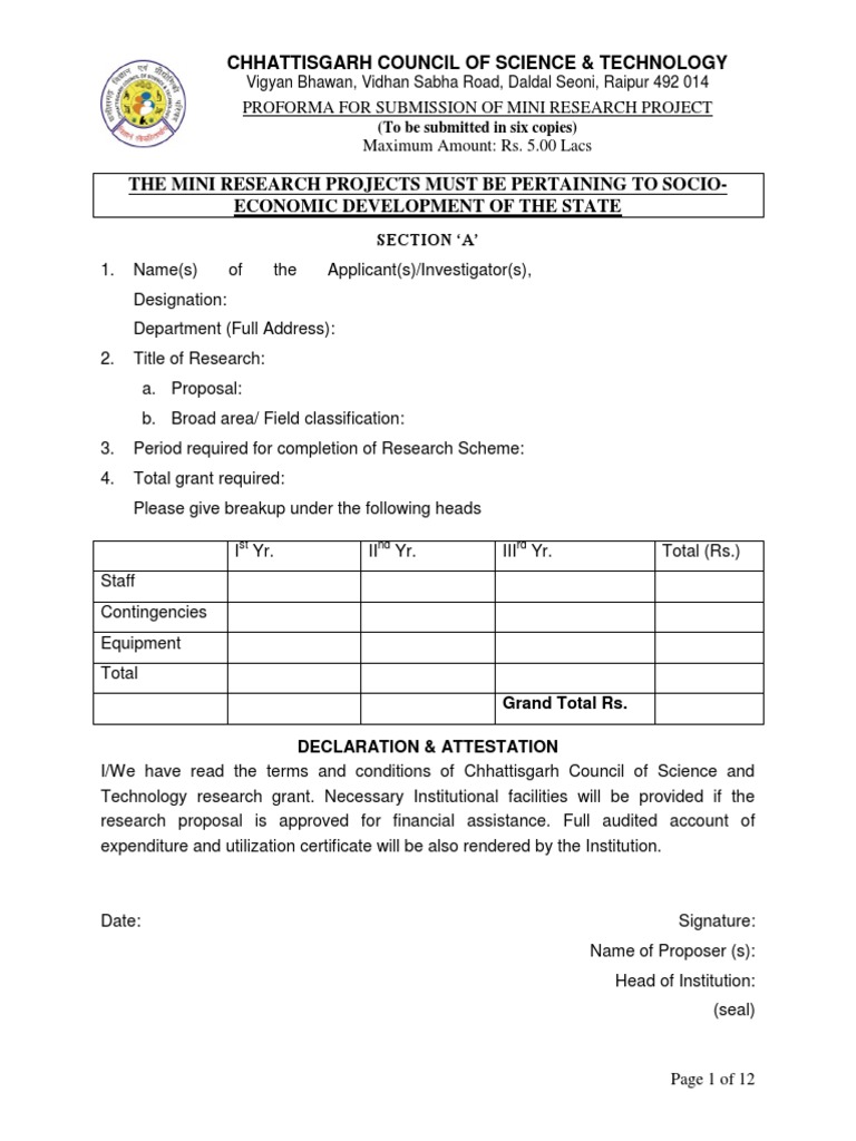 Mini Research Project Proposal Format | PDF | Science | Knowledge