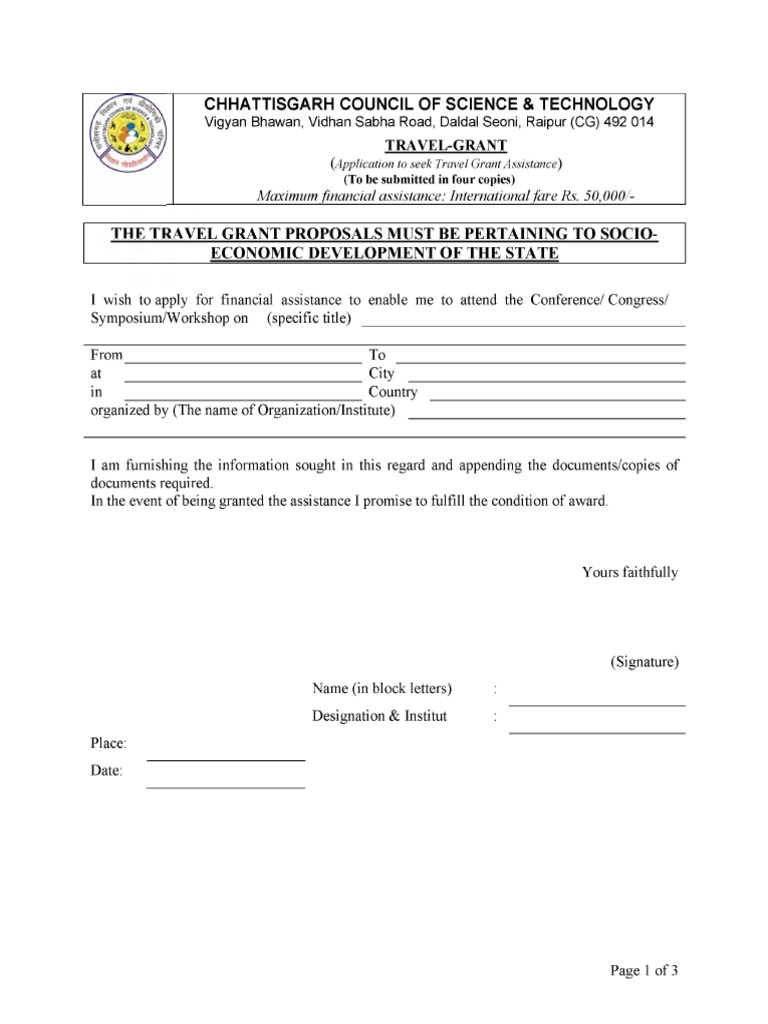 Travel Grant Application Guidelines | PDF | Airlines | Business