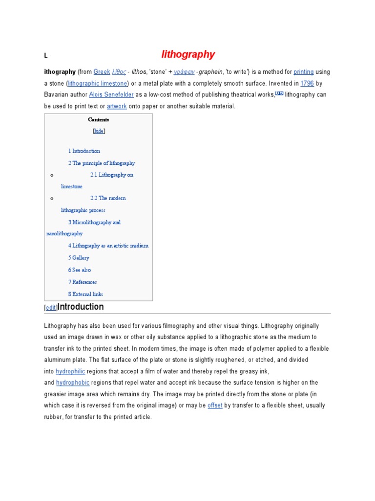 L Lithography | PDF | Lithography | Graphic Design