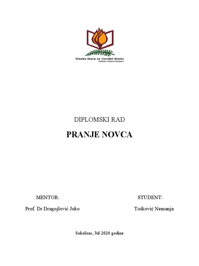 Pranje Novca Diplomski | PDF