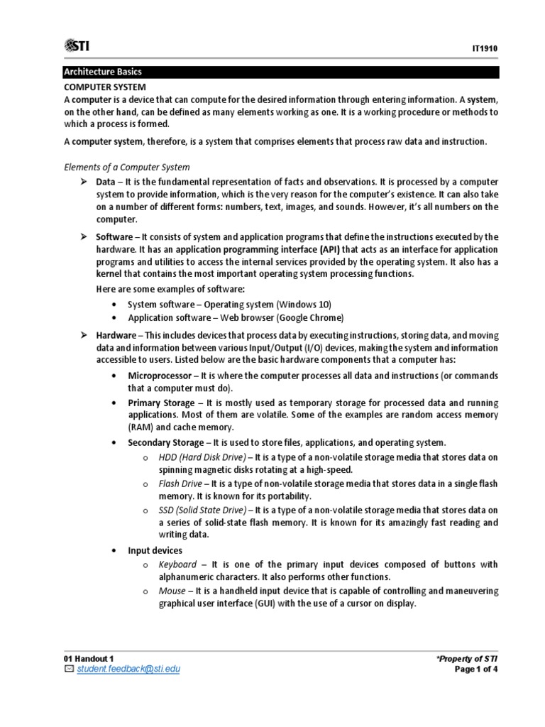 Architecture Basics | PDF | Computer Data Storage | Operating System