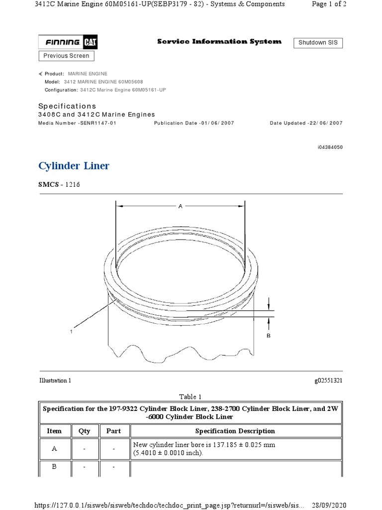 Cylinder Liner: Specifications | PDF | Cylinder (Engine) | Engine ...