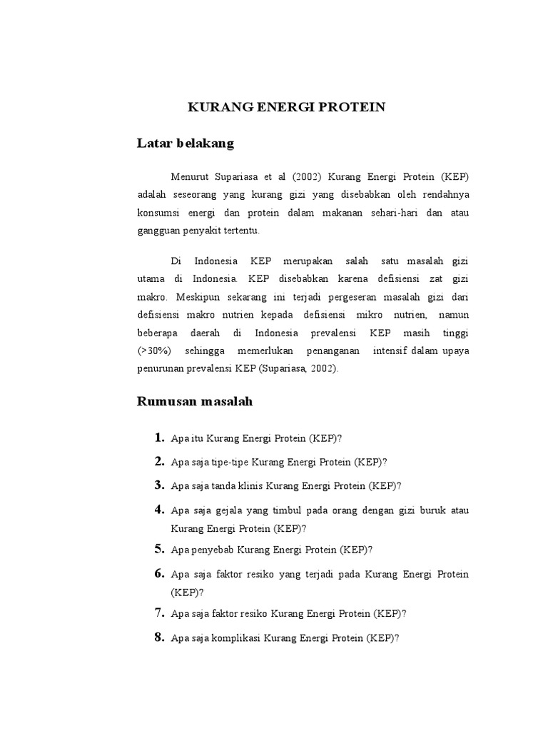 KURANG ENERGI PROTEIN Aing Fix - 1 | PDF