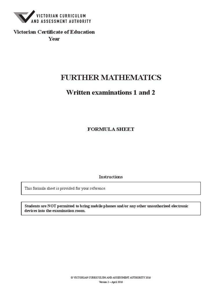 Furmaths Formula W | PDF | Area | Sine
