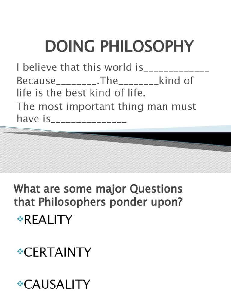 Doing Philosophy | PDF | Reality | Concept
