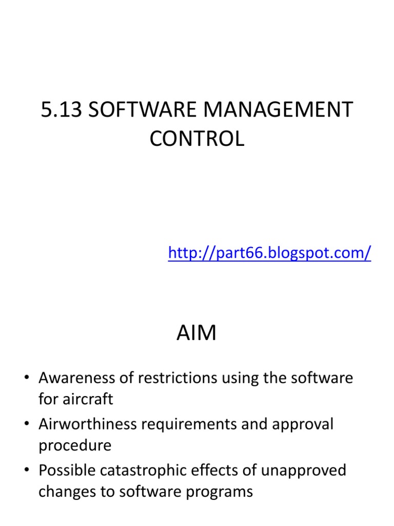 EASA Part 66 Module 5.13 Software Management Control | PDF | Software ...