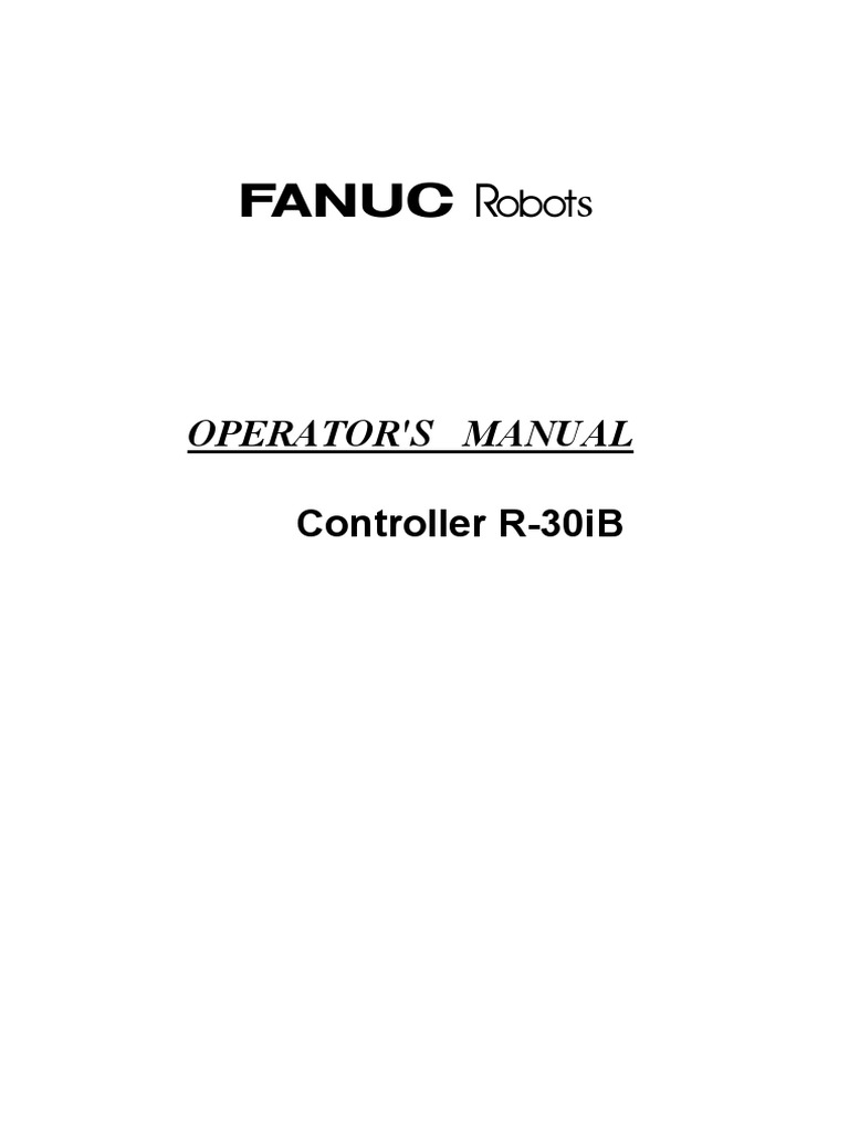 Operator'S Manual Controller R-30iB | PDF | Safety | Menu (Computing)