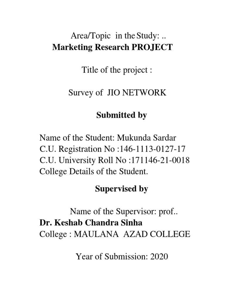 Marketing Research PROJECT | PDF | Research Design | Swot Analysis